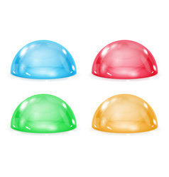 Glass dome colored shiny transparent semi spheres Vector Image