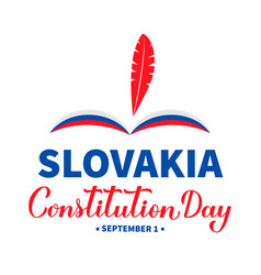 Slovakia constitution day lettering slovak Vector Image