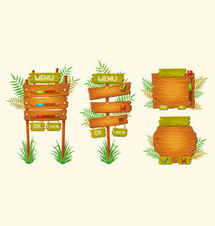 Cartoon wooden signboards Royalty Free Vector Image