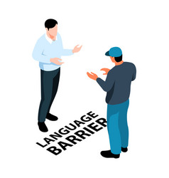Language barrier banner flat Royalty Free Vector Image