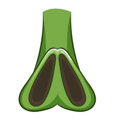 Nose zombie icon cartoon style Royalty Free Vector Image