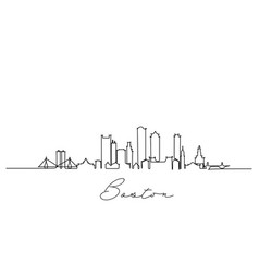 One single line drawing new york city skyline Vector Image