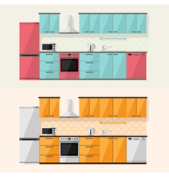 Cartoon kitchen counter with appliances Royalty Free Vector