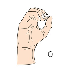 Sign language and the alphabetthe letter o Vector Image