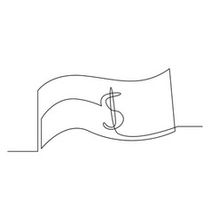 Continuous one line dollar bill Royalty Free Vector Image