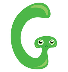 Green snake shaped g alphabet or color Royalty Free Vector