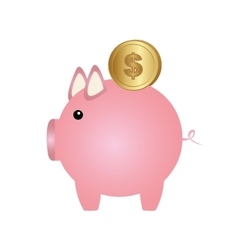 Pink pig that save coin icon Royalty Free Vector Image