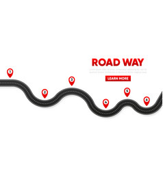 Road route infographic line with step-by-step plan