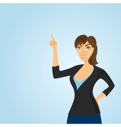 Woman pointing up Royalty Free Vector Image - VectorStock