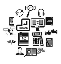 Person learning languages cartoon stick figure Vector Image