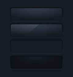Black interface buttons 3d set of ui icons Vector Image