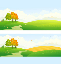 Autumn countryside banners Royalty Free Vector Image
