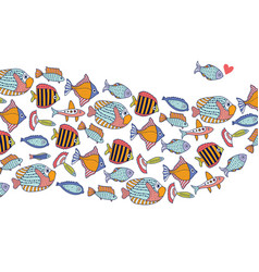 Cute colorful fish kids background sea motif Vector Image