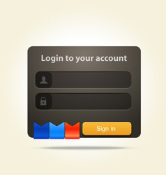 Modern login template form ui design Royalty Free Vector