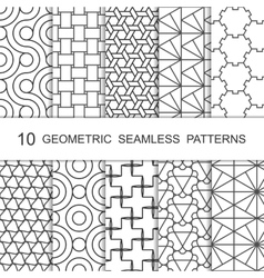 Seamless Geometric Pattern Grayscale Background Vector Image