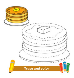 Trace and color for kids zebra Royalty Free Vector Image