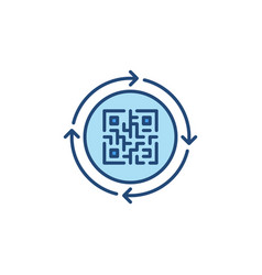 Qr code inside round arrows concept colored Vector Image