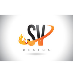 Sc s c letter logo with fire flames design and Vector Image