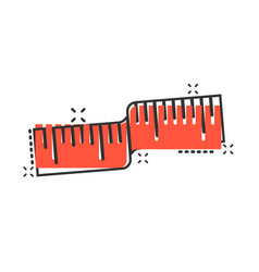 Measure tape icon in comic style ruler cartoon Vector Image