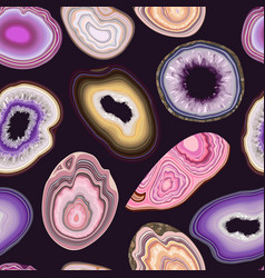 Seamless pattern with geode and agate cuts Vector Image