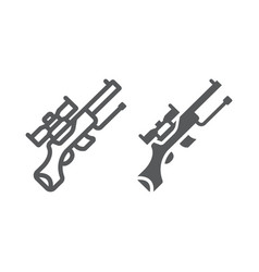 Military line icon set army symbols collection Vector Image