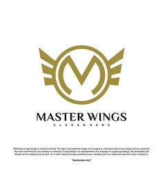 Wings m letter logo initial template Royalty Free Vector