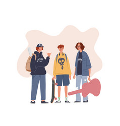 Group modern teenagers young people lifestyle Vector Image