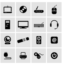 Computer hardware icons pc components Royalty Free Vector