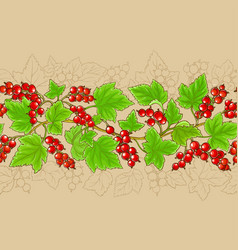 Red currant frame on white background Royalty Free Vector