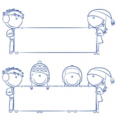 Kids holding banner Royalty Free Vector Image - VectorStock