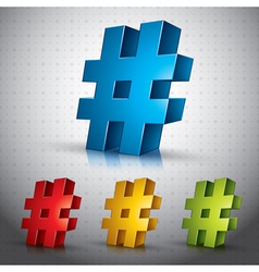 Hashtag number sign silhouette Royalty Free Vector Image
