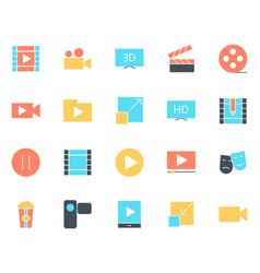 Video camera with play button silhouette icon Vector Image