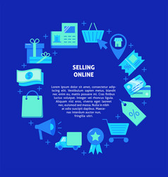 Round logo shopping trolley of goods Royalty Free Vector