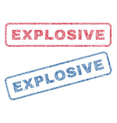 Explosive textile stamps Royalty Free Vector Image