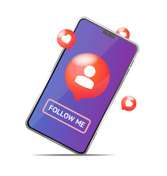 Realistic 3d detailed like follow and comment Vector Image