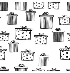 Seamless pattern with gift boxes wallpaper Vector Image