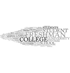 Freshman word cloud concept Royalty Free Vector Image