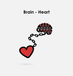 Heart and brain connection conceptbrain and heart Vector Image