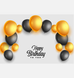 Beautiful happy birthday greeting with golden Vector Image