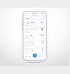 Smartphone smart home controlled app ux ui iot Vector Image