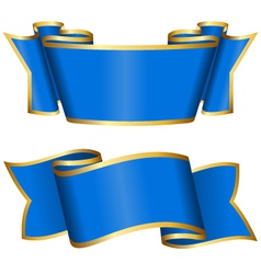Blue round frame with ribbon Royalty Free Vector Image