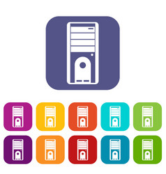 System unit of a computer icon flat style Vector Image