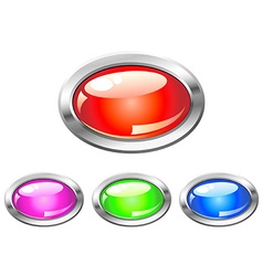 Glossy blue red and green web buttons Royalty Free Vector