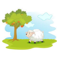 Sheeps under tree Royalty Free Vector Image - VectorStock