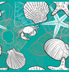 Sea seamless pattern Royalty Free Vector Image