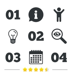 Step one two three icons sequence options Vector Image