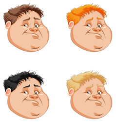 Face of fat boy cartoon Royalty Free Vector Image