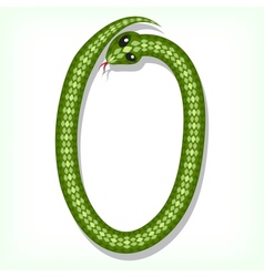 Snake font Digit 0 Royalty Free Vector Image - VectorStock