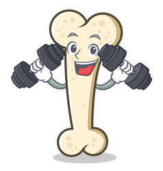 Fitness bone character cartoon mascot Royalty Free Vector
