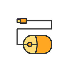 Headphone with sound wave flat color line Vector Image